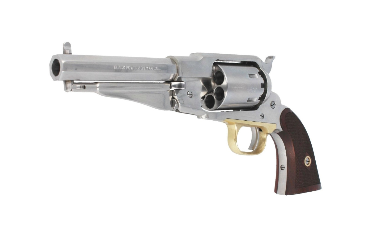 REMINGTON Stainless Steel 1858 BLACK POWDER REVOLVER 5.5" Octagonal .44 ...