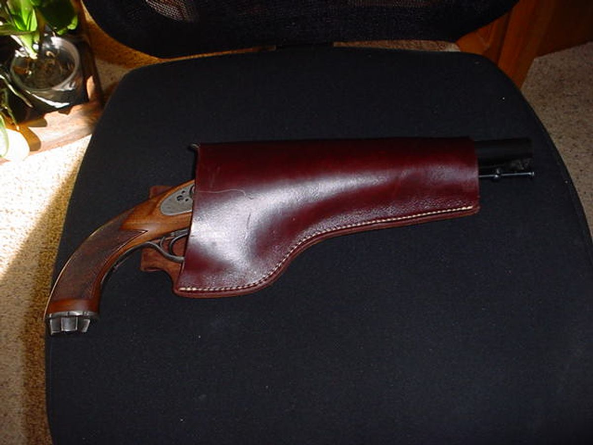 Pedersoli Howdah Double Barrel Black Powder With Holster .58 Caliber ...