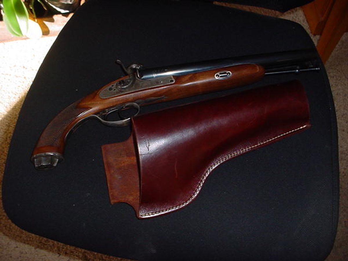 Pedersoli Howdah Double Barrel Black Powder With Holster .58 Caliber ...