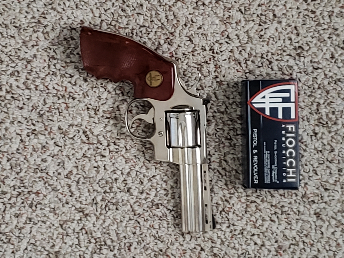 Beautiful Colt Python 357 Magnum Nickel Finish And Ammo .357 Magnum For ...