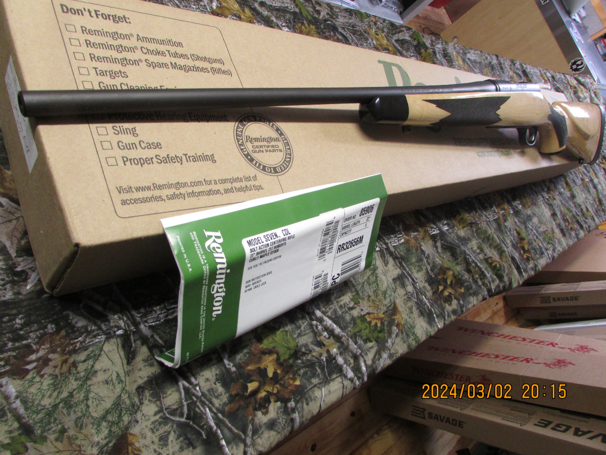 Remington Model 7 Cdl Maple Curly Stock 257 Roberts Unfired .257 ...