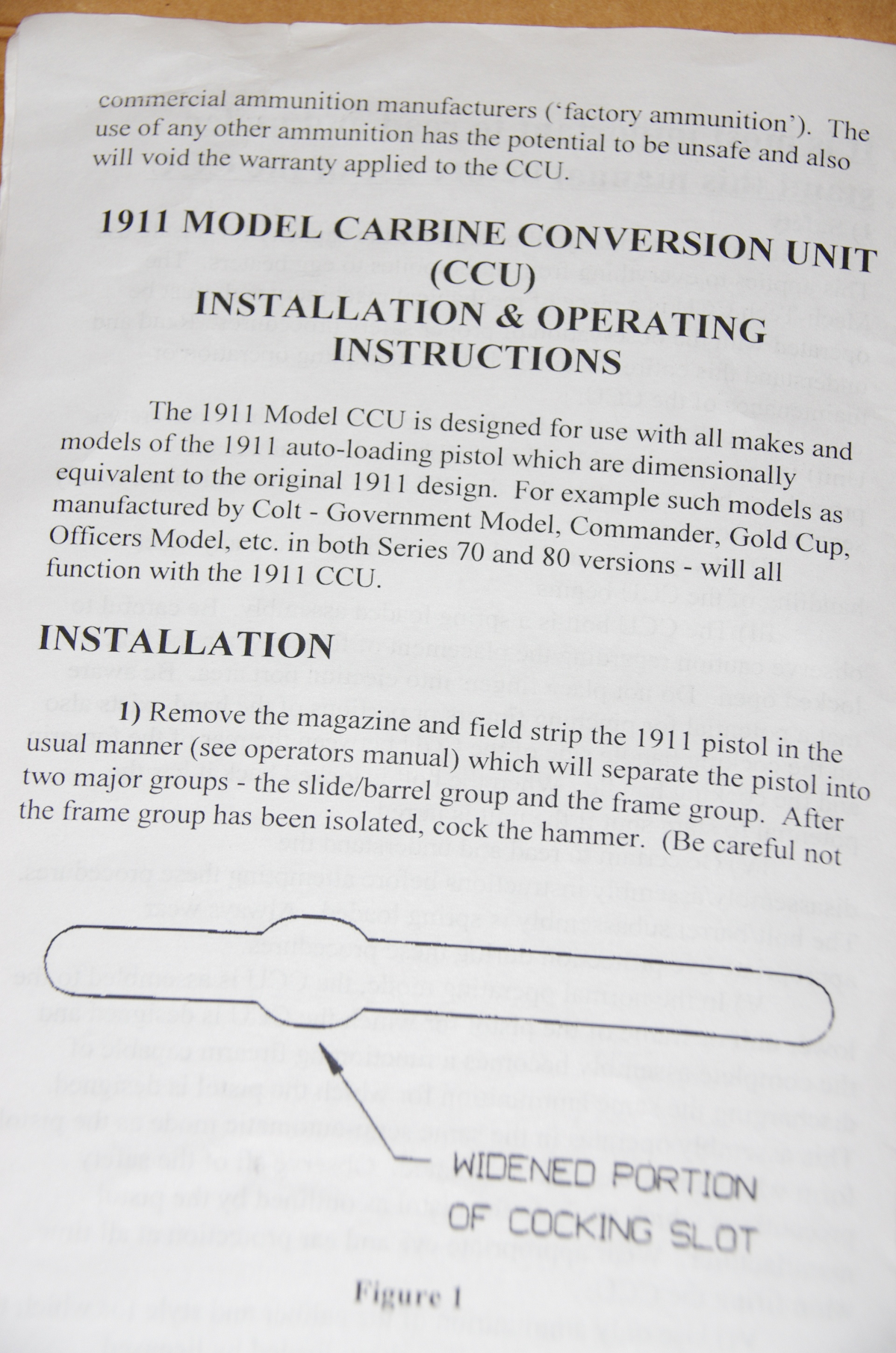 Mech-Tech Systems Ccu (Carbine Conversion Unit) For 1911 Government ...