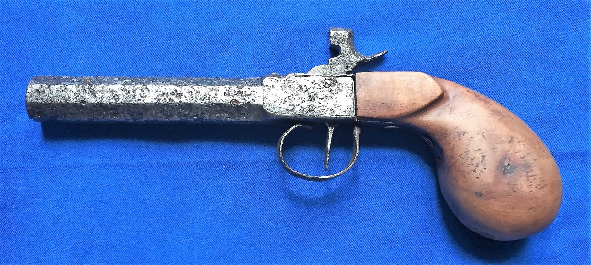 UNKNOWN Antique Percussion Pistol For Display / Restoration - c. 1840.
