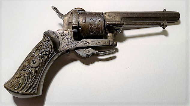 Unknown Small Antique Pinfire Revolver Mid-19th Century 7mm 7mm Rem ...