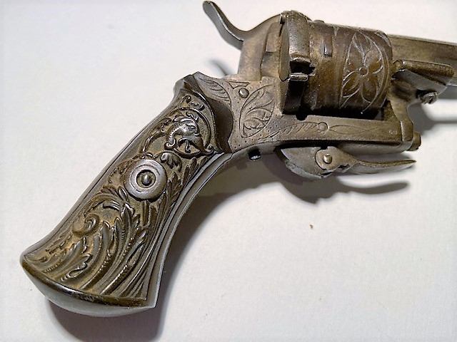 Unknown Small Antique Pinfire Revolver Mid-19th Century 7mm 7mm Rem ...