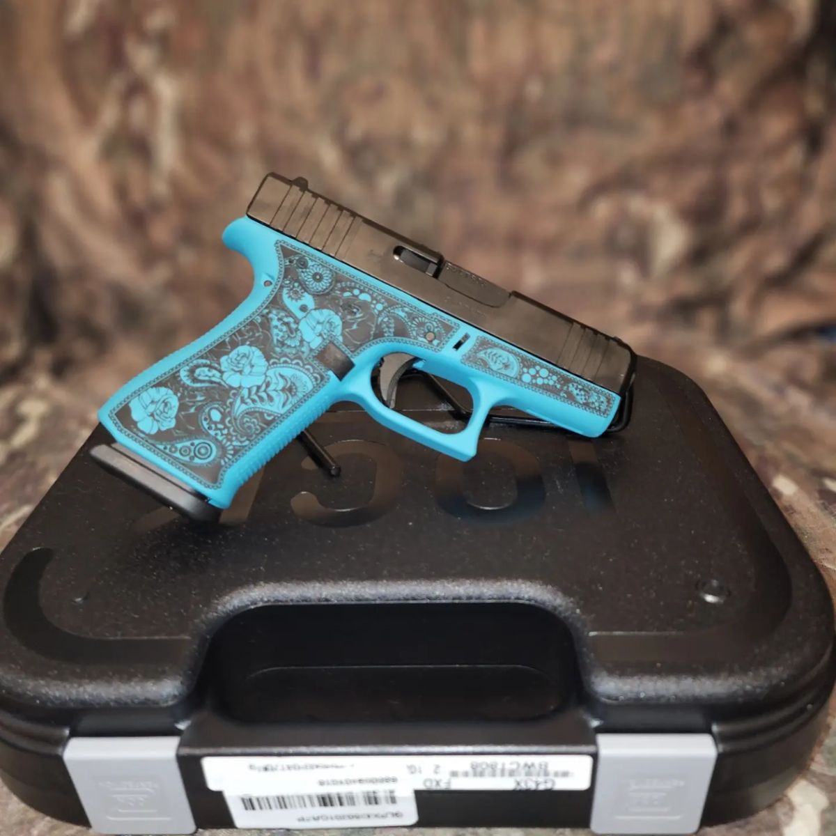 Glock 43X Custom Engraved "Tiffany & Paisley" Handgun 9mm Luger 10rd ...
