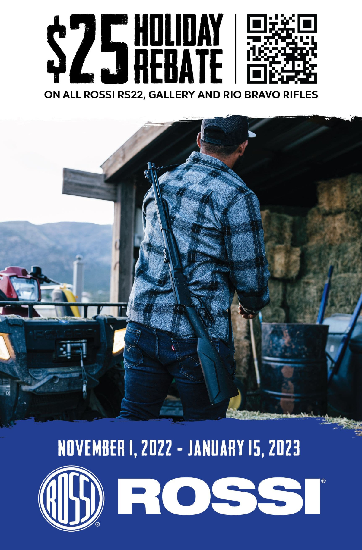 Rossi Gallery Rp22 22lr 18" 15rd Blk/Syn W/500rds Of Magtech .22 Lr For ...