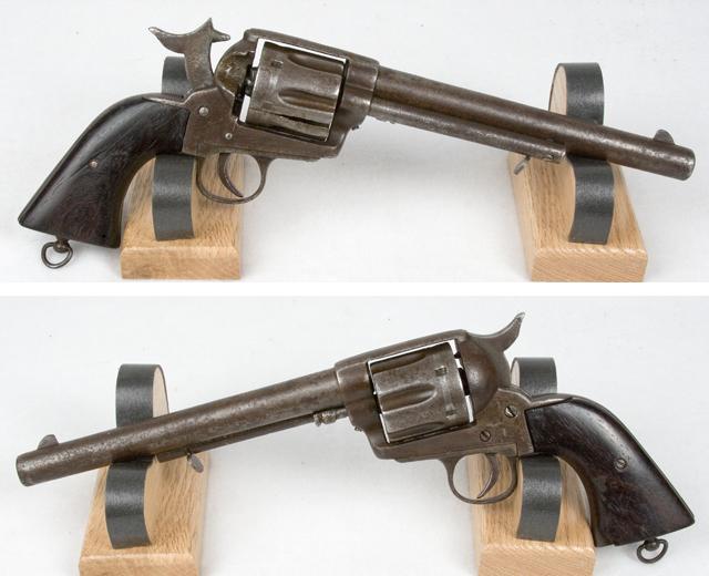 Mexican Colt SAA in .44-40 long barrel, split cylinder, action works!