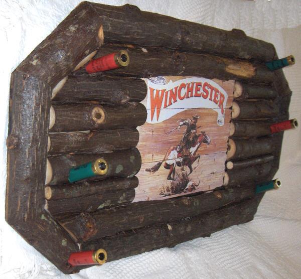 Rustic Gun Rack With Winchester Express Rider For Sale at GunAuction ...