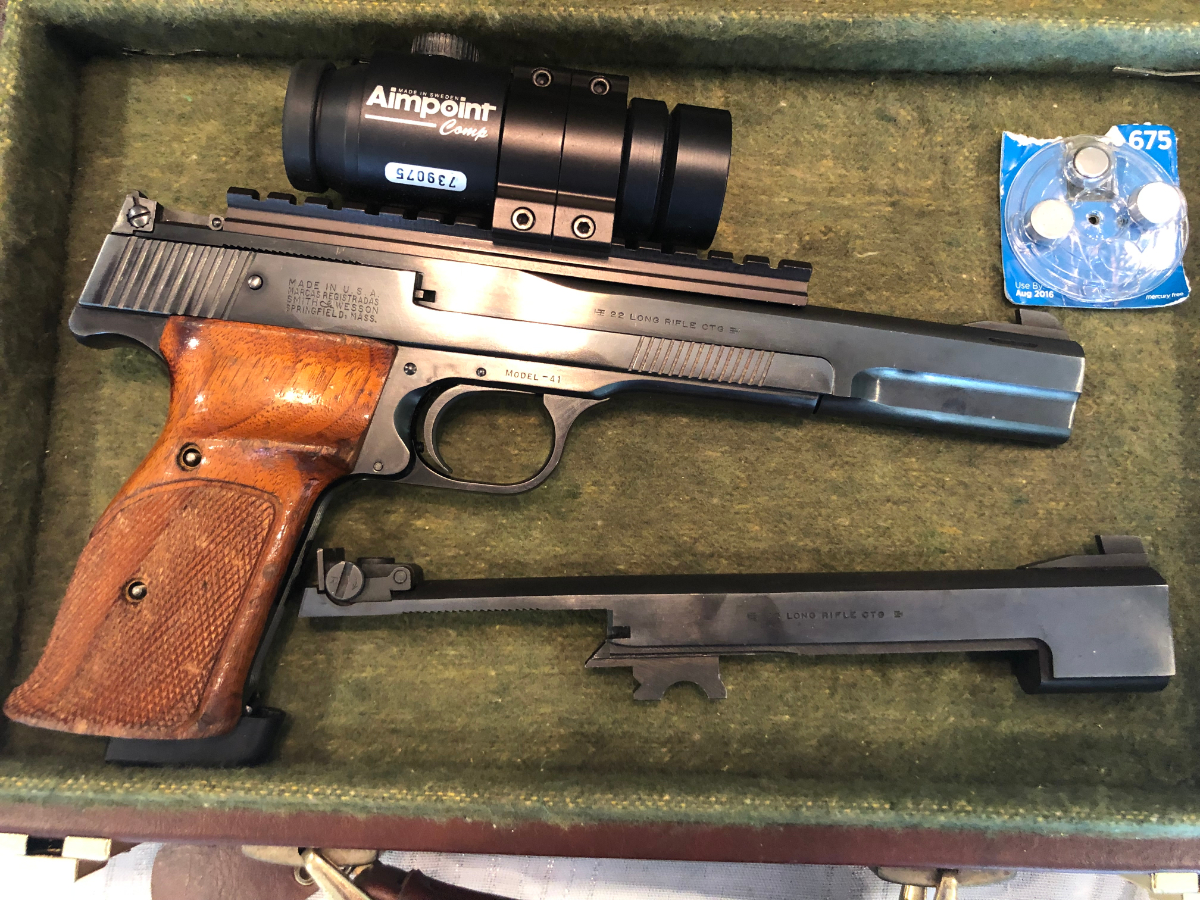 Smith & Wesson Model 41 22 Long Rifle Ctg, Aimpoint Site, Batteries ...