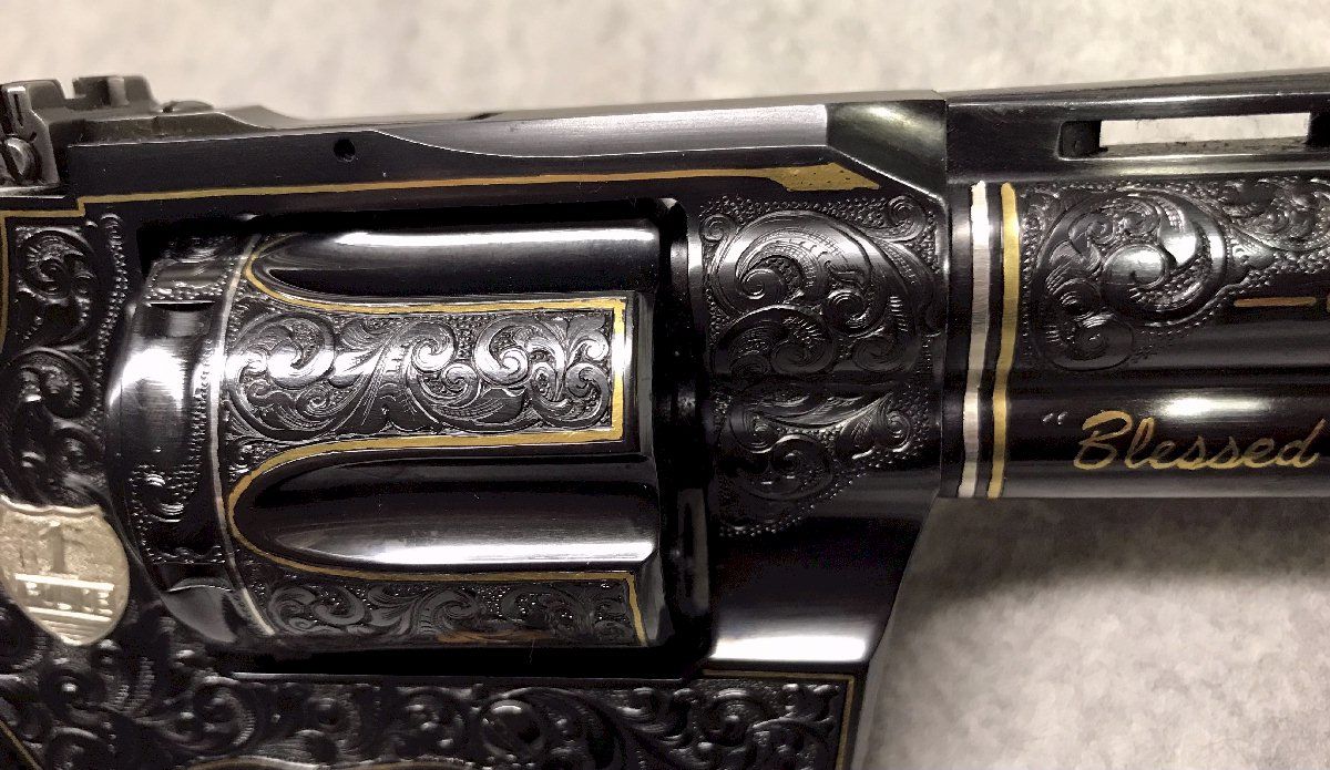 PRICE REDUCED Master Engraved "Back The Blue" Custom Colt Python - Gold ...