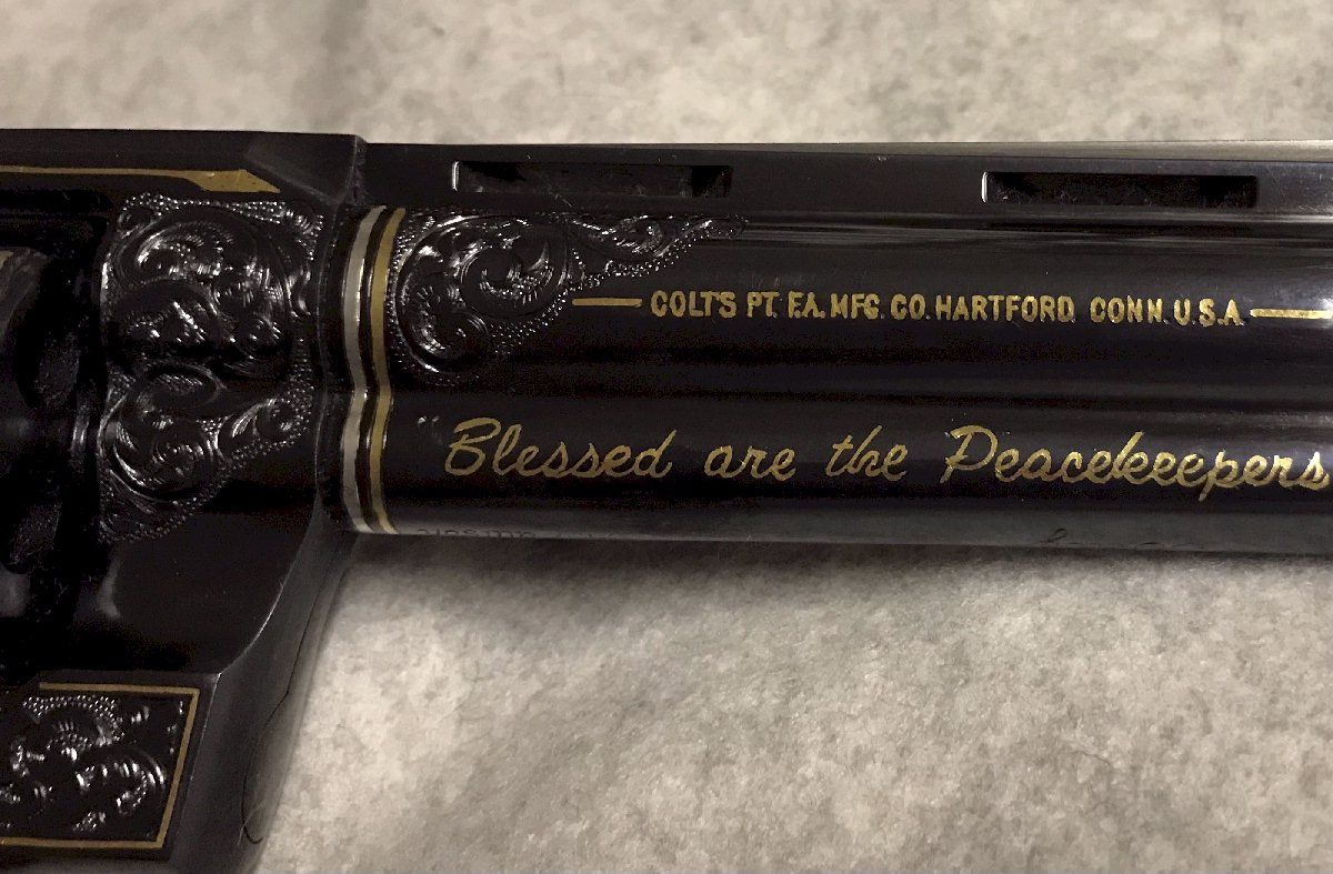PRICE REDUCED Master Engraved "Back The Blue" Custom Colt Python - Gold ...