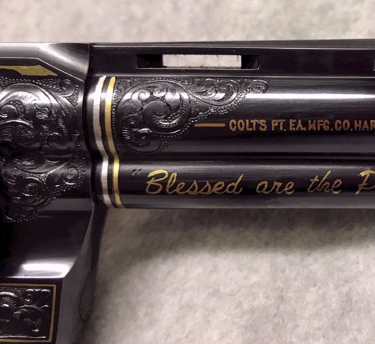 PRICE REDUCED Master Engraved "Back The Blue" Custom Colt Python - Gold ...