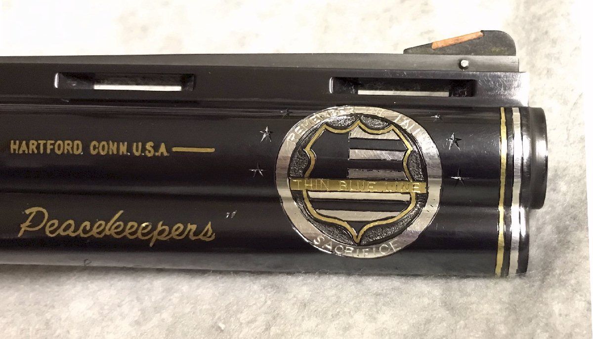 PRICE REDUCED Master Engraved "Back The Blue" Custom Colt Python - Gold ...