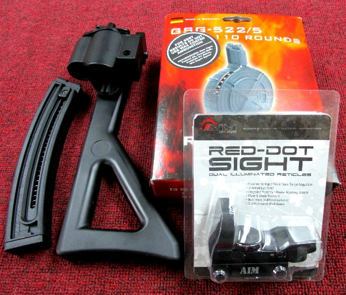 Gsg-522 German Sport Guns 22lr Package Reflex Sight 2-Stocks 110rd Drum ...