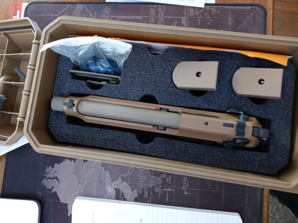 Beretta M9 A3 Green/Fde, Threaded W/Ring, Fde Mags And Slim Grips In ...