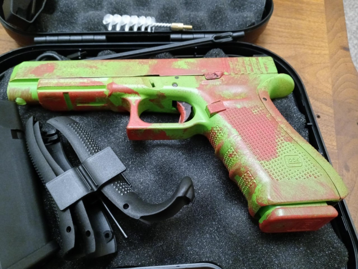 Glock G34 Gen4 Custom Zombie Green With Blood Red Duracoat 9mm Luger ...