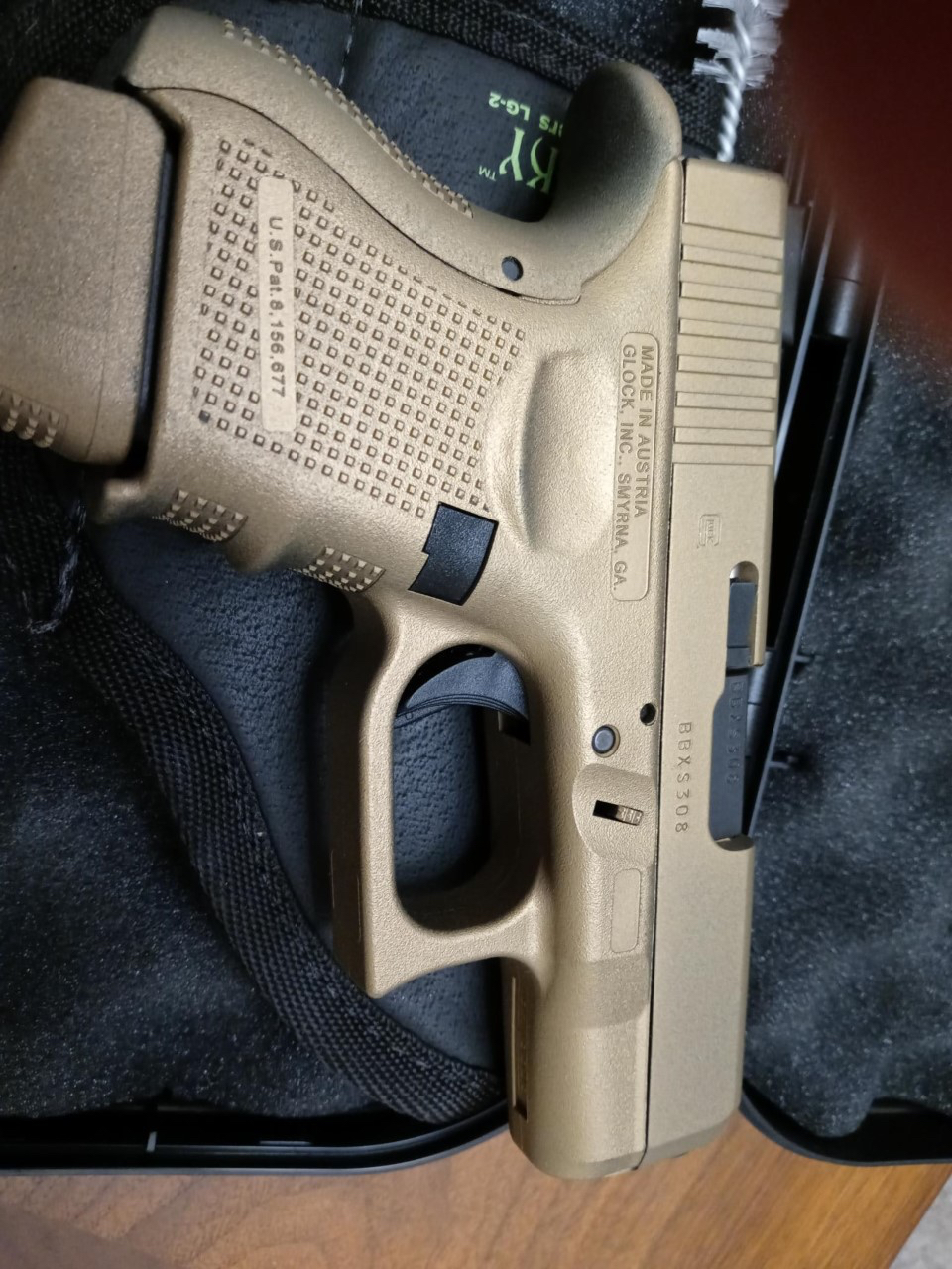 Glock G26 Gen4 Custom Gold, +2 Pinky Grips, 3.5lb Pull, Fiber Sights ...