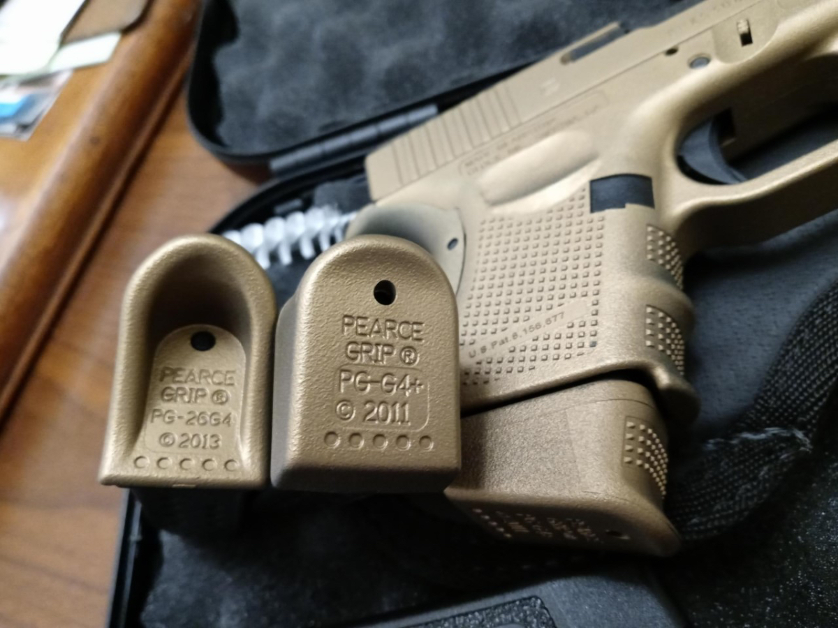 Glock G26 Gen4 Custom Gold, +2 Pinky Grips, 3.5lb Pull, Fiber Sights ...