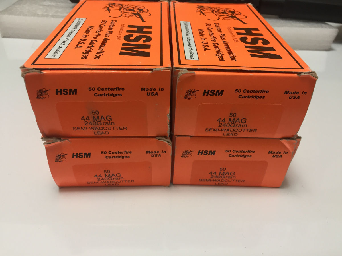 Hsm New In Factory Boxes (50rds Ea.) Total 200rds Of .44 Mag 240gr Semi ...
