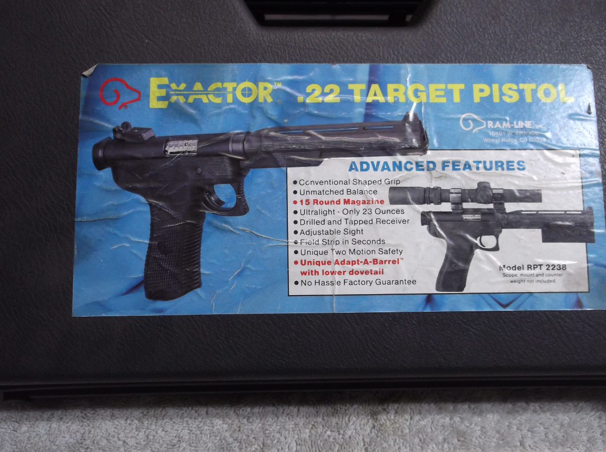 Super Ram-Line Exactor 22 Target Pistol-Original Case 2 Mags-More .22 ...