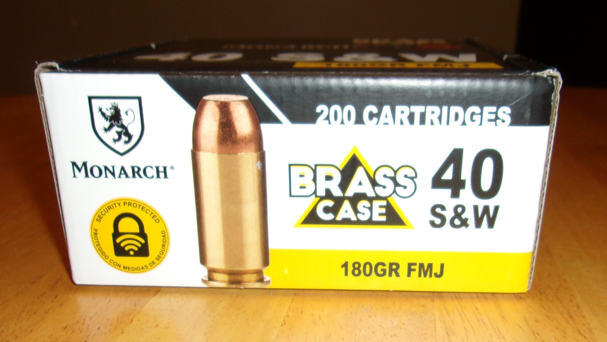 Monarch 40 S&W 180 Grain Fmj Brass Case 200 Rounds .40 S&W For Sale at ...