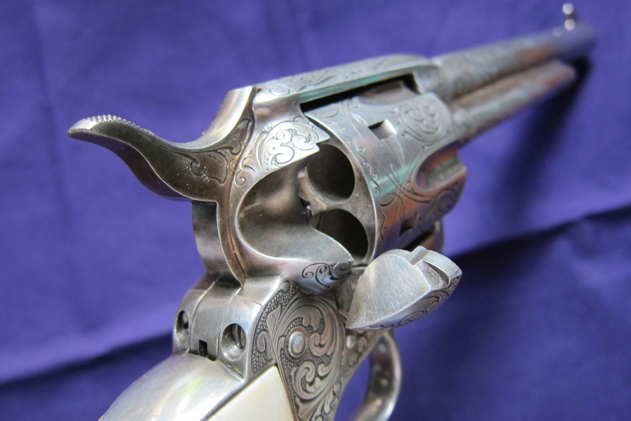 Colt Mfg Co Inc Single Action Army Engraved Silver Plated .45 Colt For ...