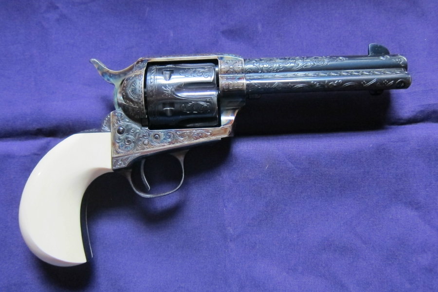 U.S.F.A.Mfg.Co Engraved Single Action Bird`S Head Grip Revolver .45 ...