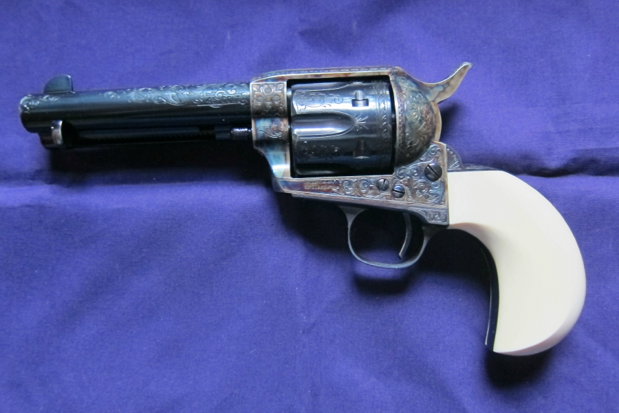 U.S.F.A.mfg.co - Engraved single action Bird's head grip revolver ...