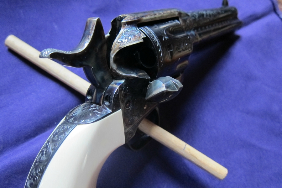 U.S.F.A.Mfg.Co Engraved Single Action Bird`S Head Grip Revolver .45 ...