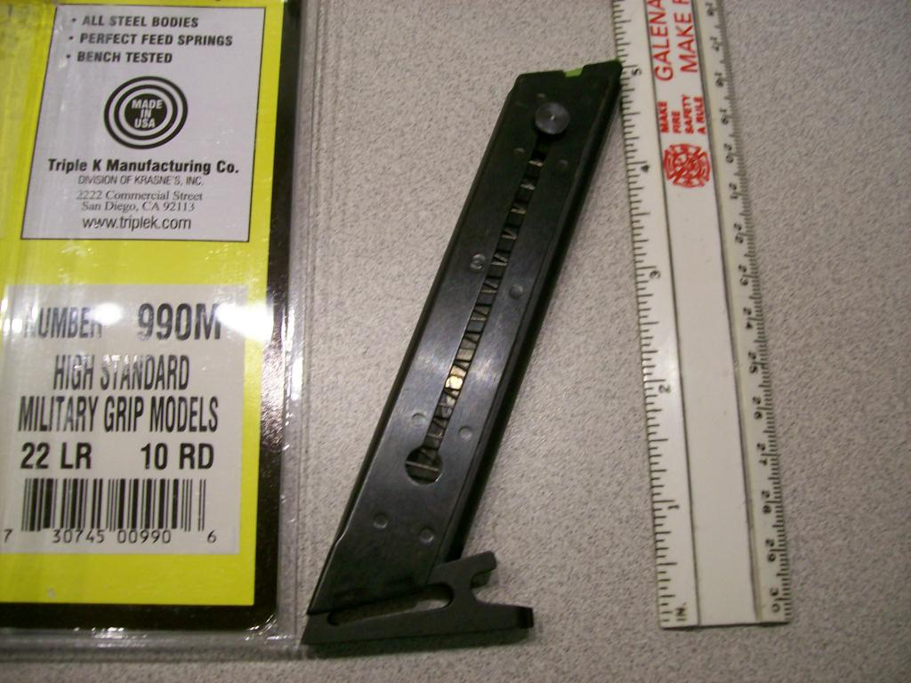 High Standard 22 Lr 10 Rd Blue Military Grip Magazine .22 Lr For Sale ...