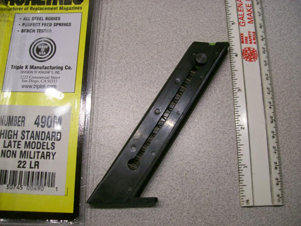 High Standard 22 LR 10 Rd Late Models Non-Military Blue Magazine .22 LR ...