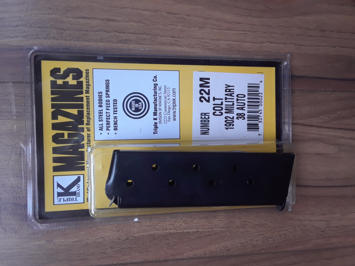 Colt 1902 Military 38 Auto Cal 8 Rd Replacement Magazine .38 Acp For ...