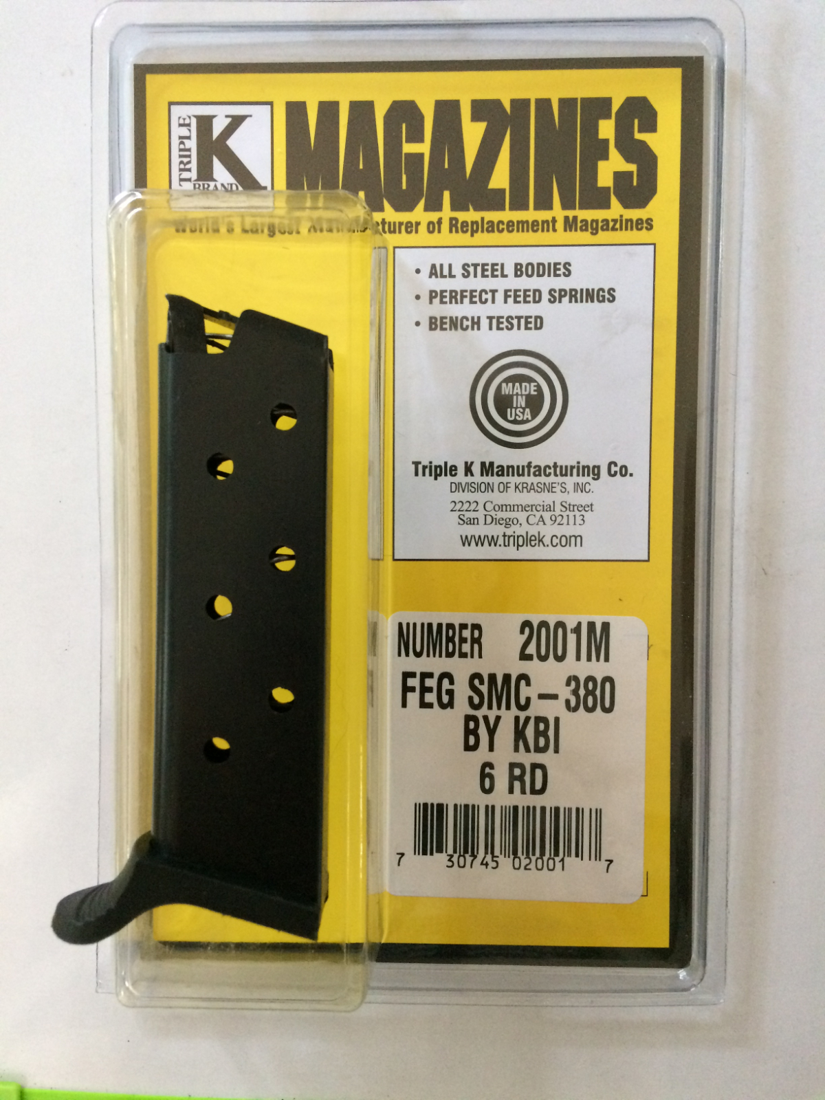 Feg Smc 380 Cal 6 Rd Blue Steel Replacement Magazine. .380 Acp For Sale ...