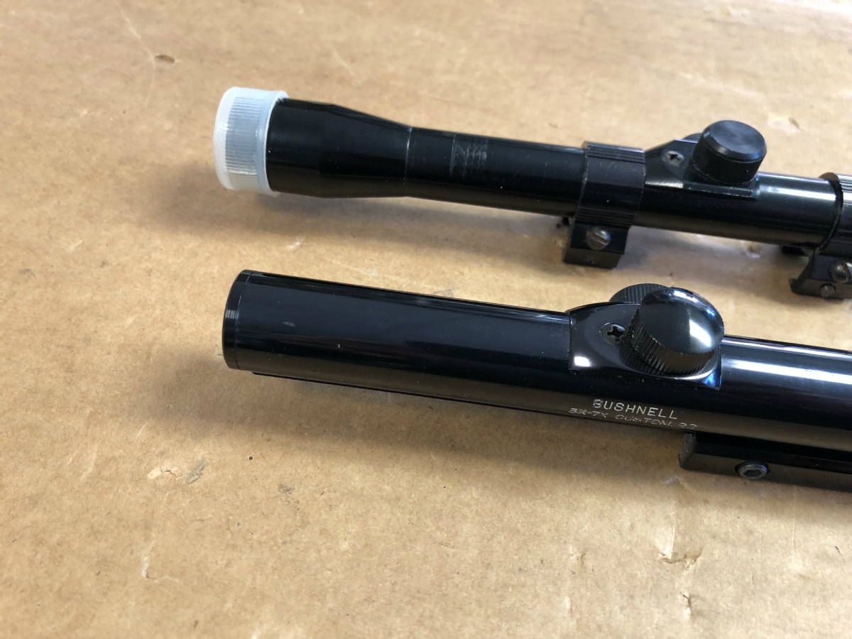 Two Rimfire Rifle Scopes Bushnell 3x 7x Custom 22 And Marlin 275a 4x20 ...