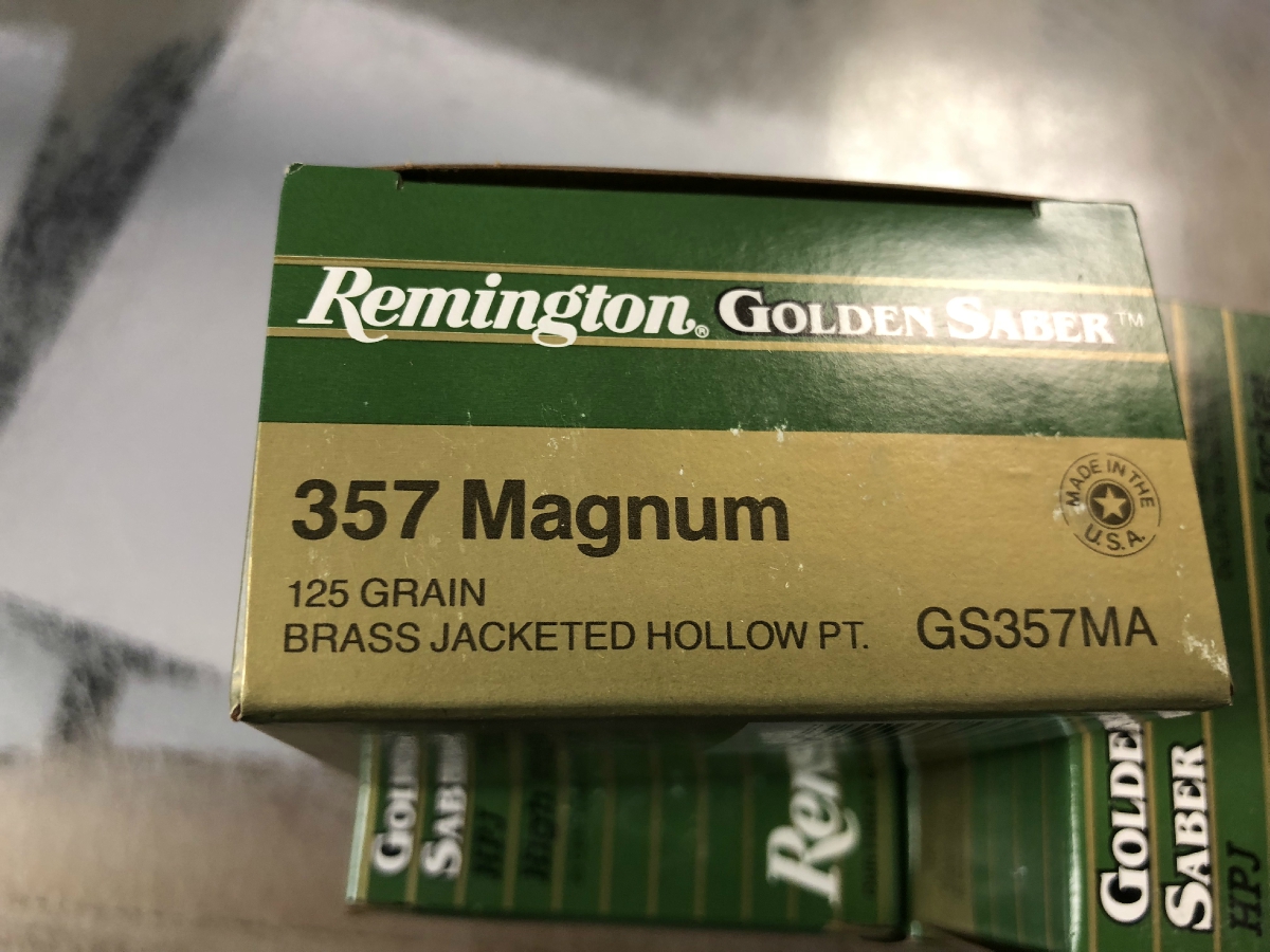 100 Rounds Remington Golden Saber Ammo 357 Magnum 125 Grain Brass ...