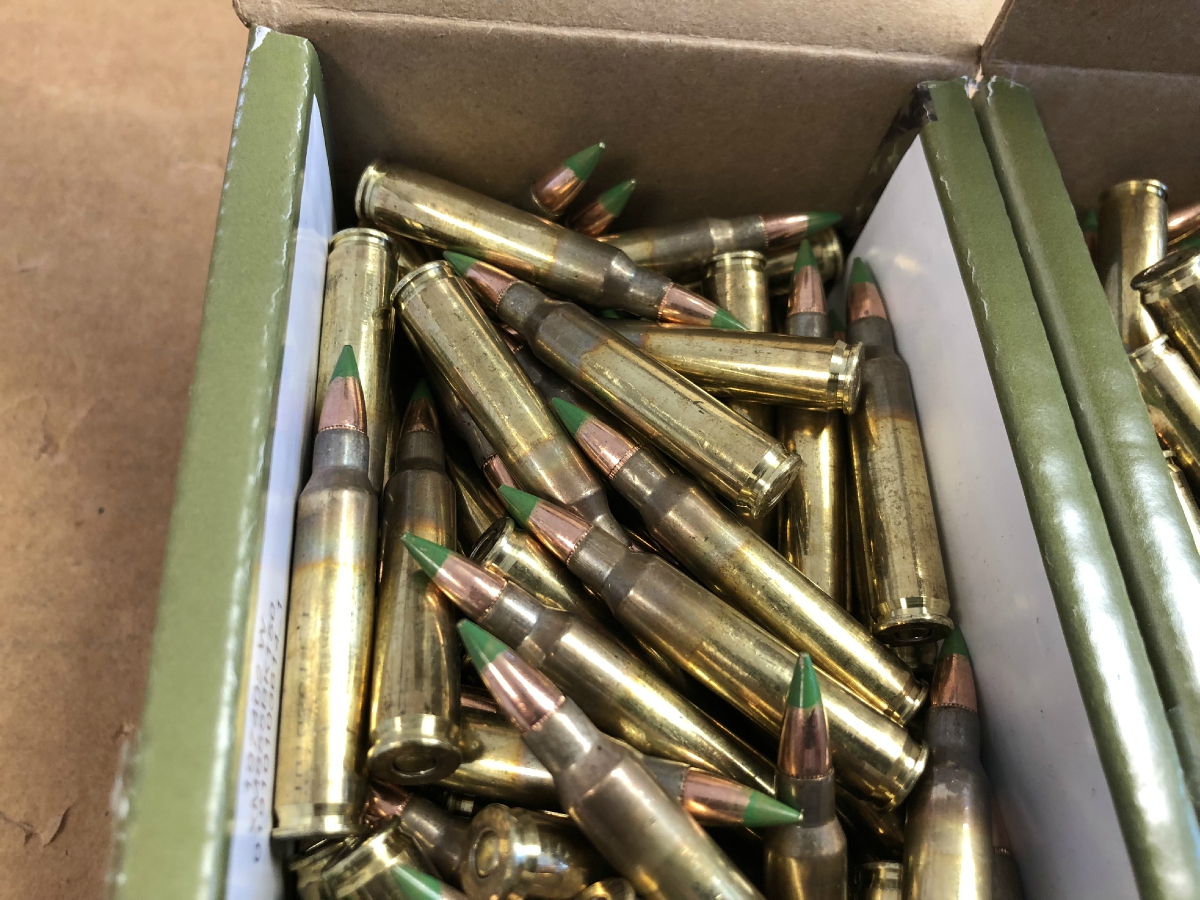 300 ROUNDS TWO BOXES BULK GREEN TIP Federal M855 5.56 NATO 62GR FMJ NEW ...