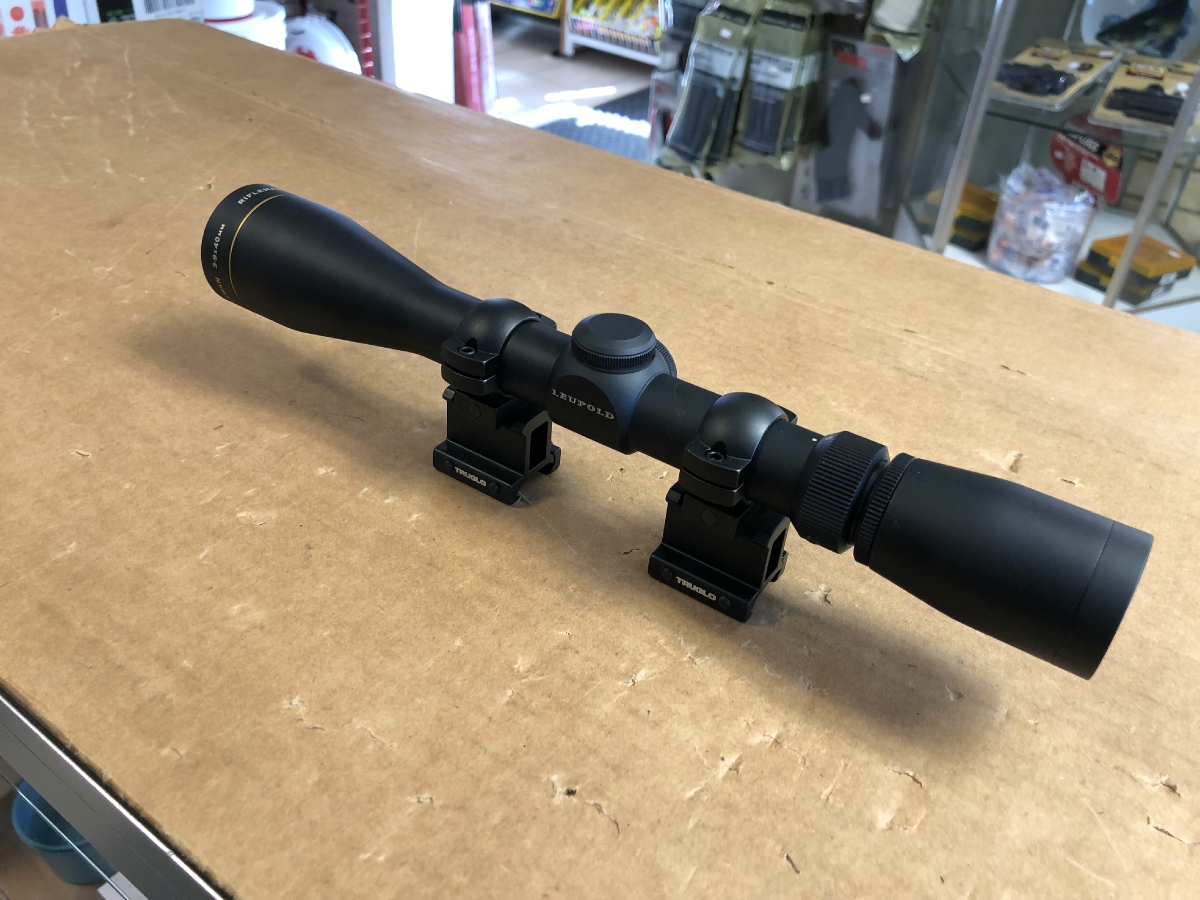 LEUPOLD RIFLEMAN 3-9X40 RIFLE SCOPE WITH RINGS AND TRU GLO RISERS ...
