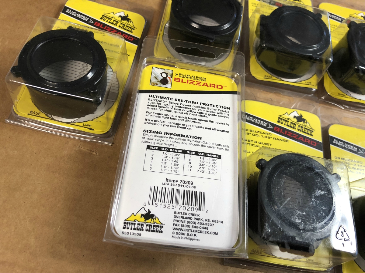 Lot Of 19 Butler Creek Blizzard Assorted Sizes Scope Lens Covers New ...