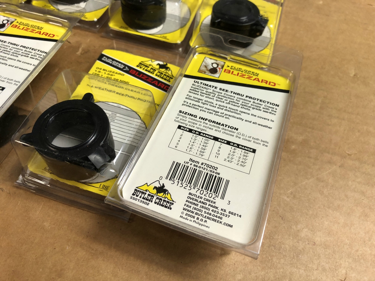Lot Of 19 Butler Creek Blizzard Assorted Sizes Scope Lens Covers New ...