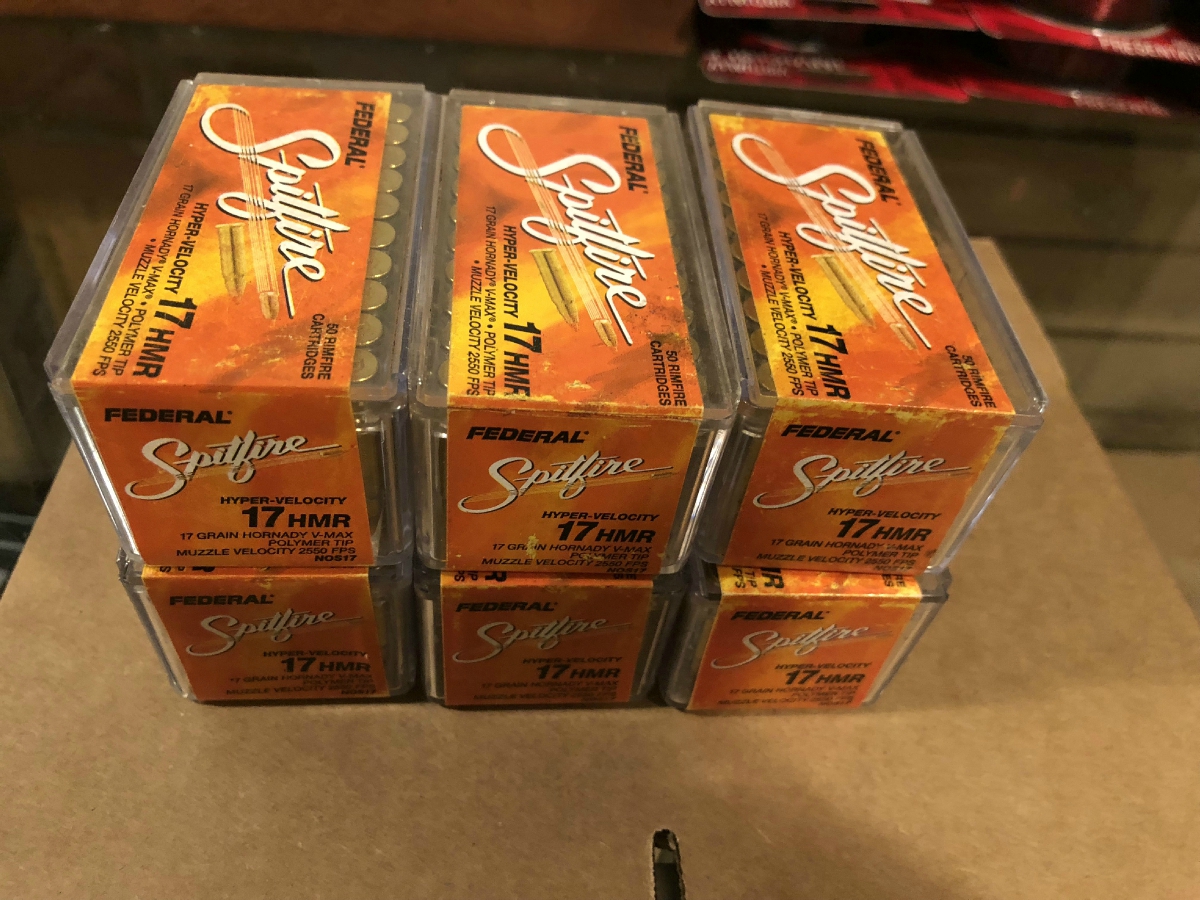 300 Rounds Federal Spitfire 17 Hmr Ammunition Hyper Velocity 17 Gr New ...
