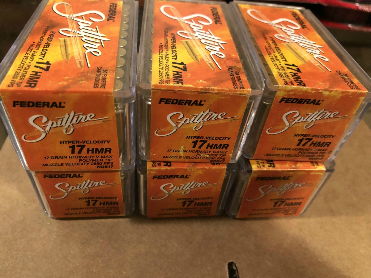 300 Rounds Federal Spitfire 17 Hmr Ammunition Hyper Velocity 17 Gr New ...