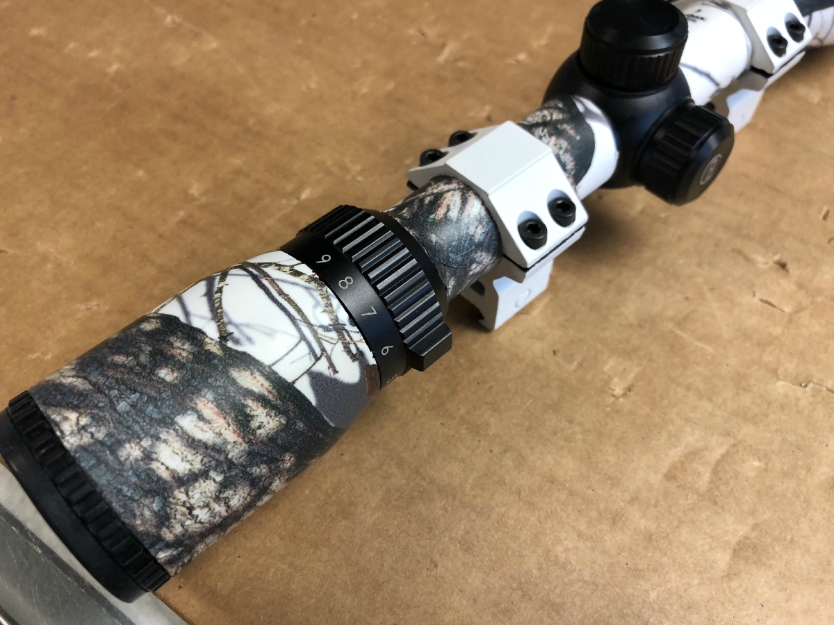 Bushnell 3-9x50 White Camo Rifle Scope With Rings Removable Camo Wrap ...