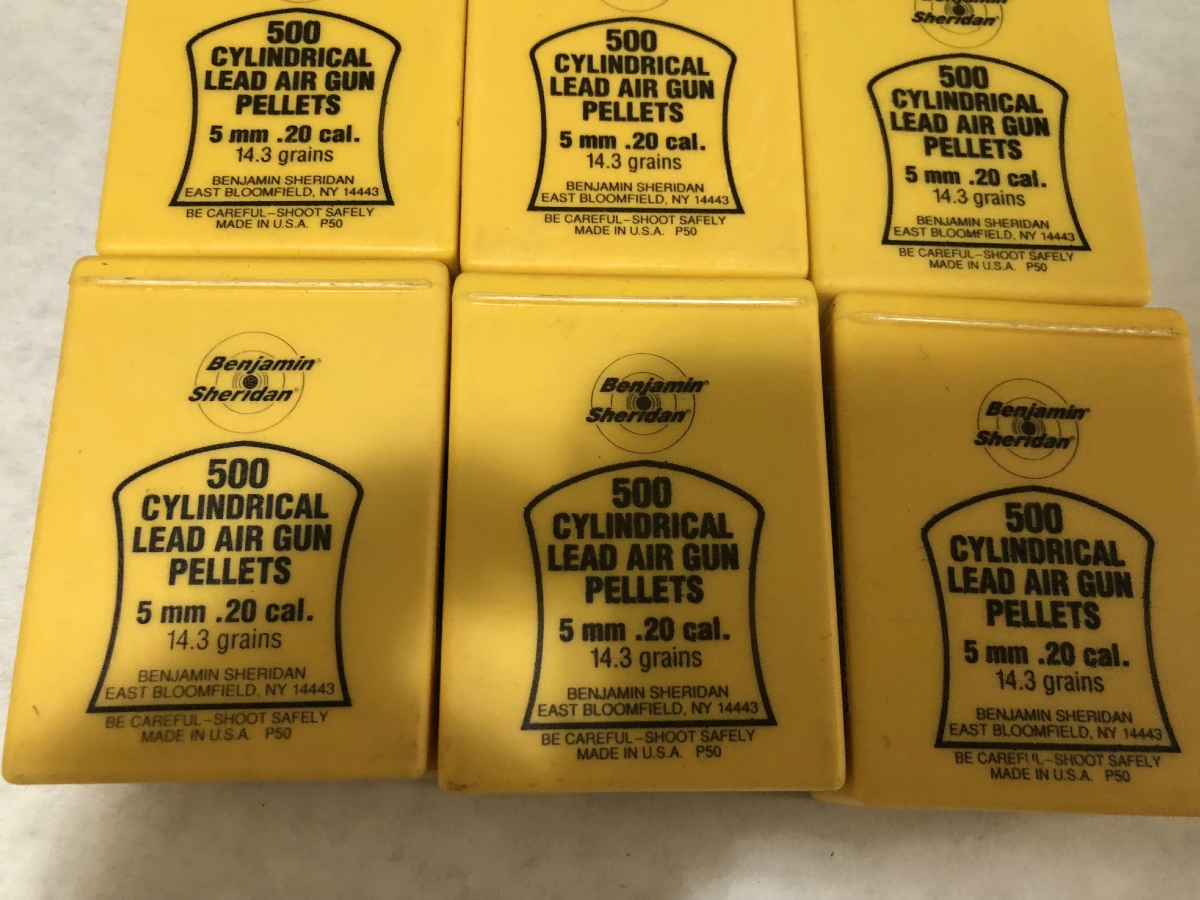 4,500 Rounds Benjamin Sheridan Lead Air Gun Pellets 5mm 20 Cal 14.3 ...