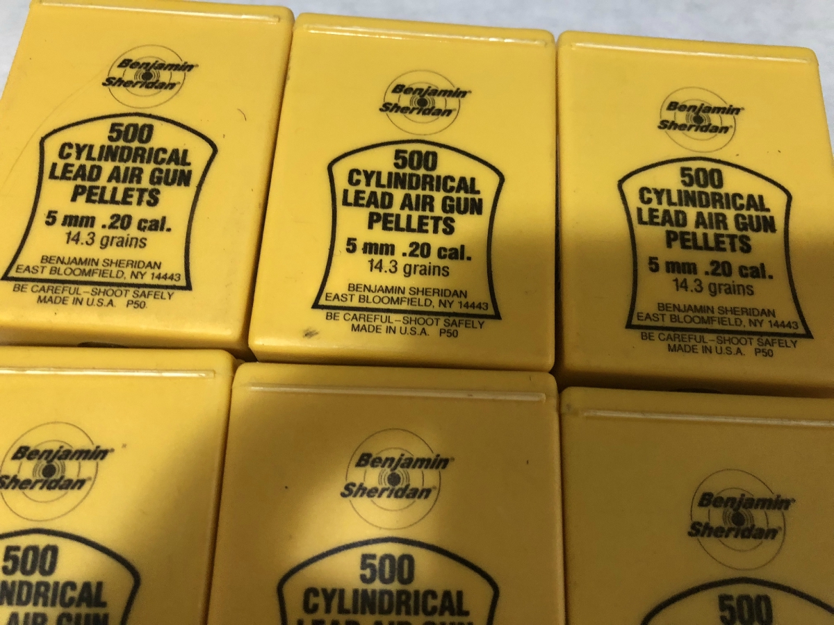 4,500 Rounds Benjamin Sheridan Lead Air Gun Pellets 5mm 20 Cal 14.3 ...