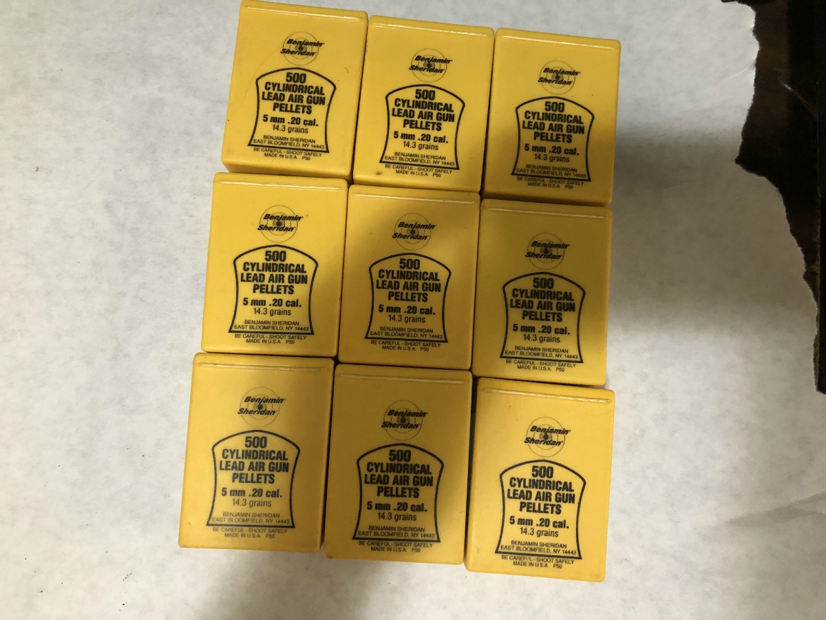 4,500 Rounds Benjamin Sheridan Lead Air Gun Pellets 5mm 20 Cal 14.3 ...