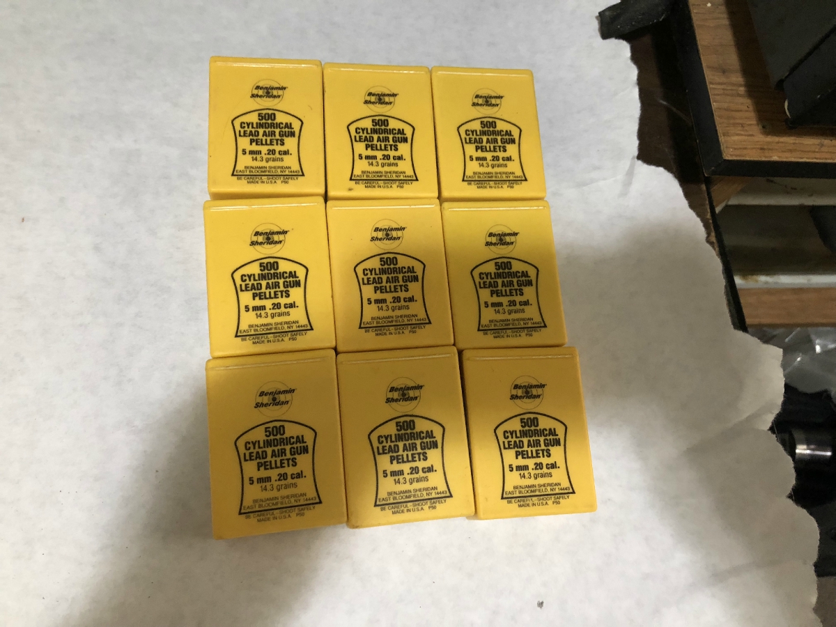 4,500 Rounds Benjamin Sheridan Lead Air Gun Pellets 5mm 20 Cal 14.3 ...