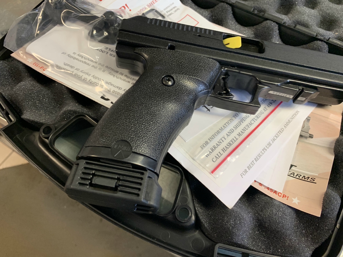 Hi Point 45acp Double 4.5 Inch 10+1 Black Polymer Grip Black With Hard ...