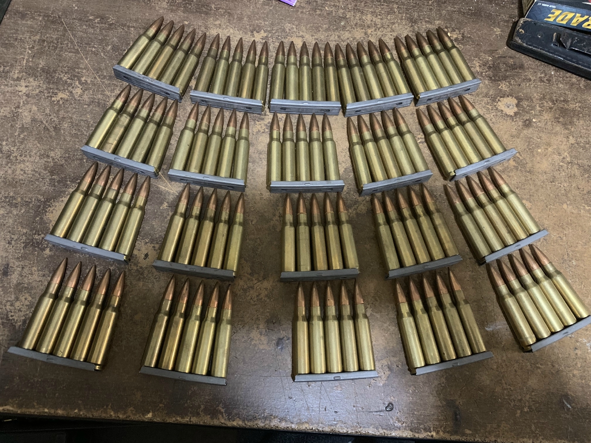 100 Rounds 308 Winchester Ammunition On Stripper Clips Nice .308 Win ...