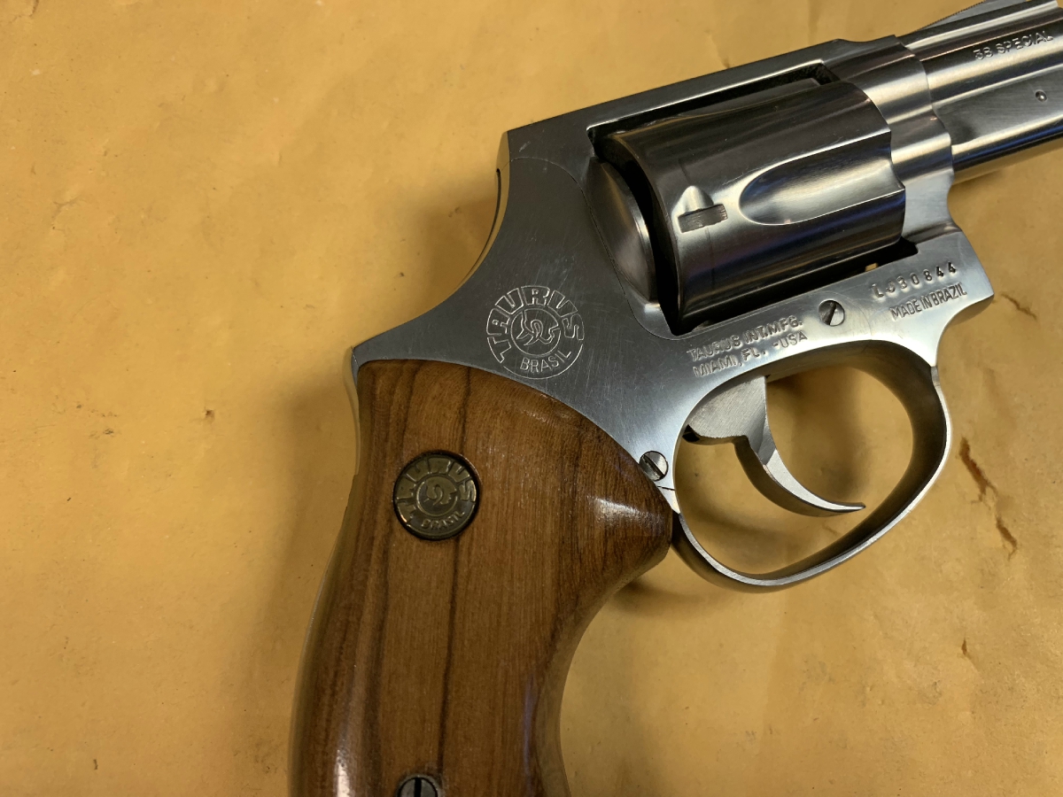 TAURUS - MODEL M85 5 SHOT HIDDEN HAMMER REVOLVER WOOD GRIPS STAINLESS 2 ...